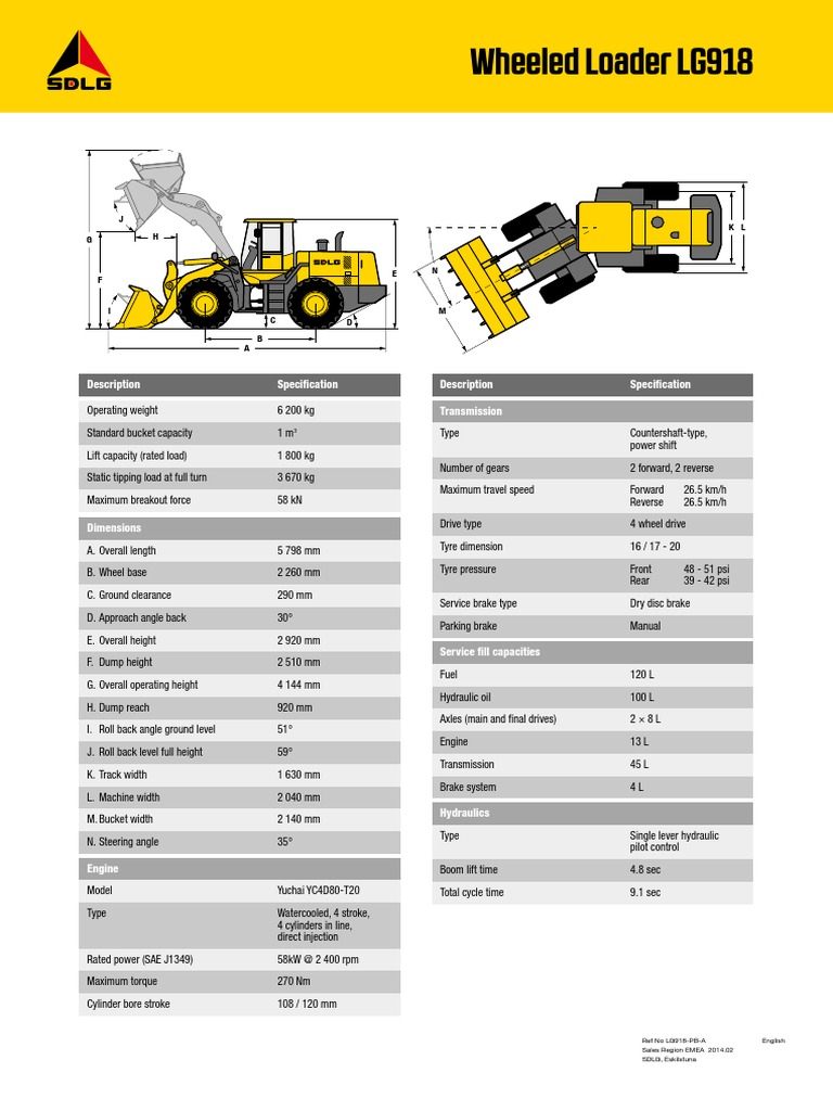 Wheeled Loader LG918: Description Specification Description ...