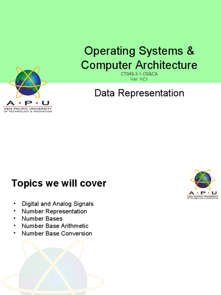 Operating Systems & Computer Architecture: Data Representation | PDF | Digital Signal | Encodings