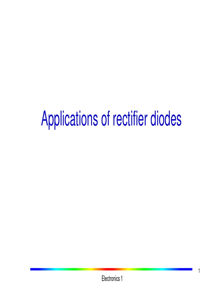 Applications of Rectifier Diodes | PDF | Rectifier | Inductor