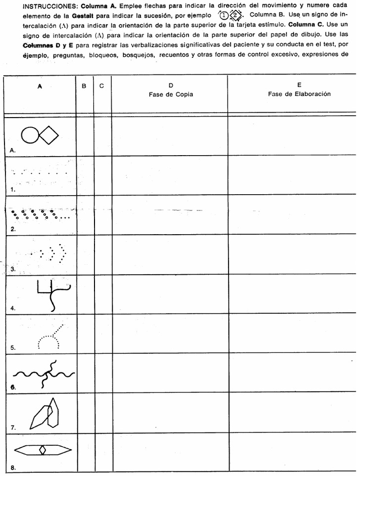 Hutt Bender Test - Hoja de Registro | PDF