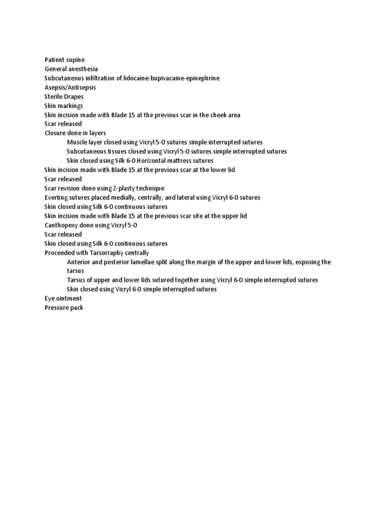 Scar Revision and Eyelid Surgery Techniques | PDF | Home & Garden ...
