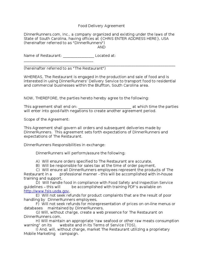 Service Delivery Agreement Template