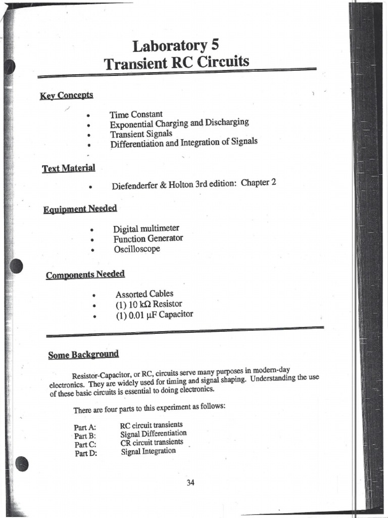 Lab 5 Transient RC Circuits | PDF