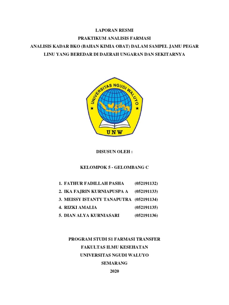 Analisis BKO dalam Jamu Pegal Linu | PDF