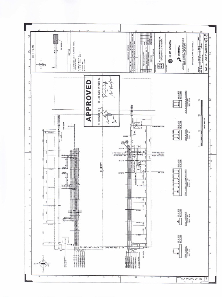 Alf-P-Dwg-011-R2 Piping Plan of Jetty Area | PDF