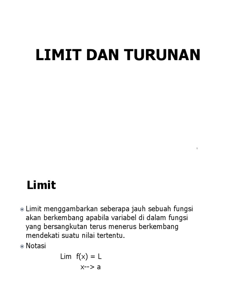 Limit Dan Fungsi Sederhana | PDF