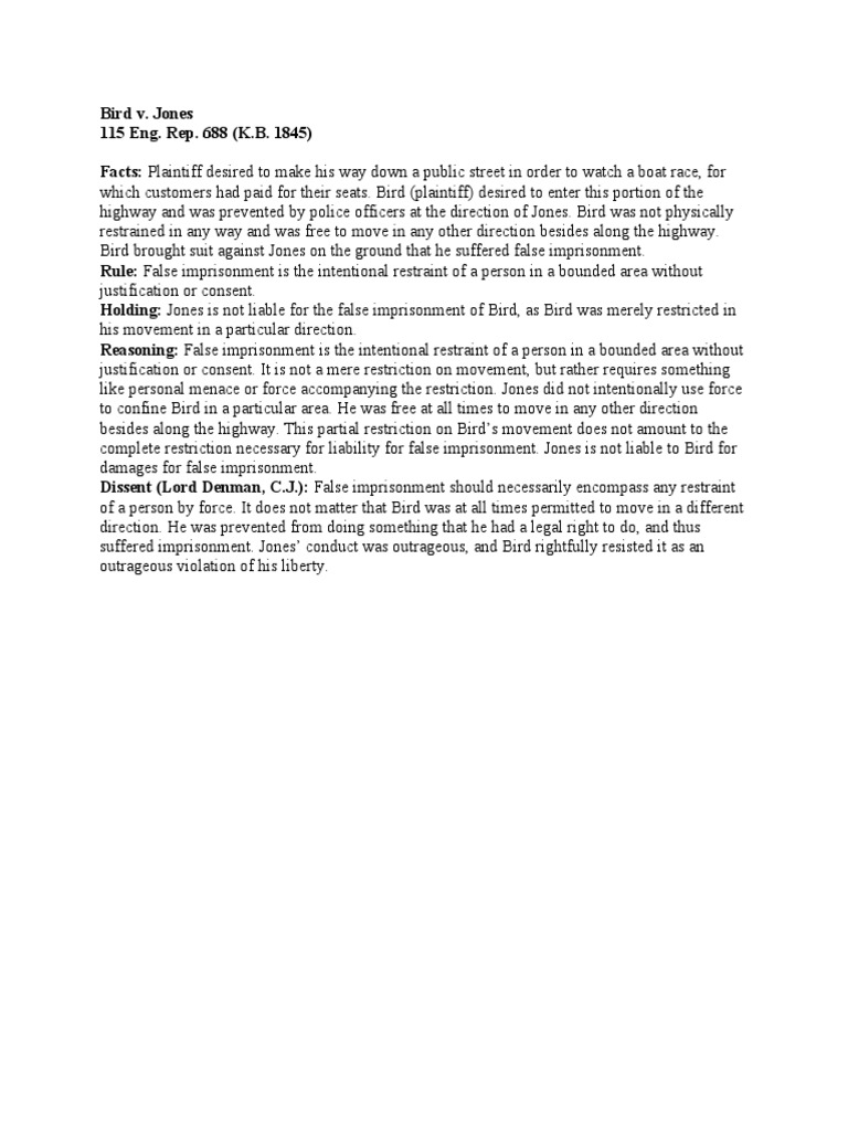 Bird v. Jones | PDF | Law