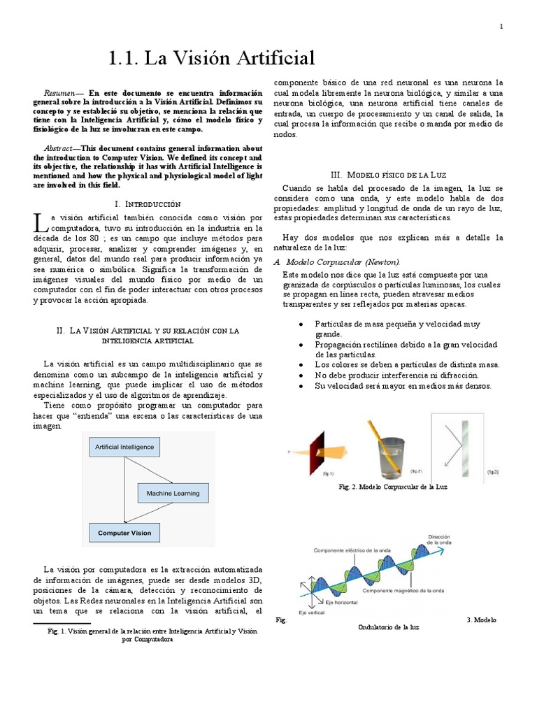 1.1 Visión Artificial | PDF | Ligero | Visión por computador