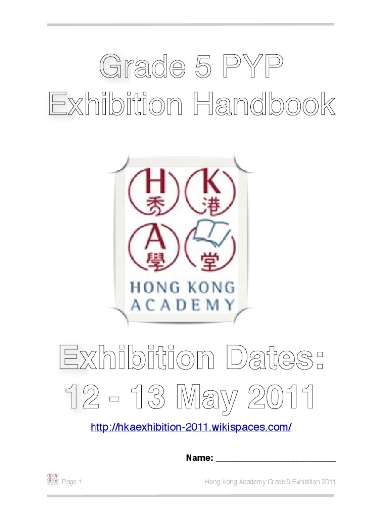 Grade 5 PYP Exhibition Handbook 2011 | PDF