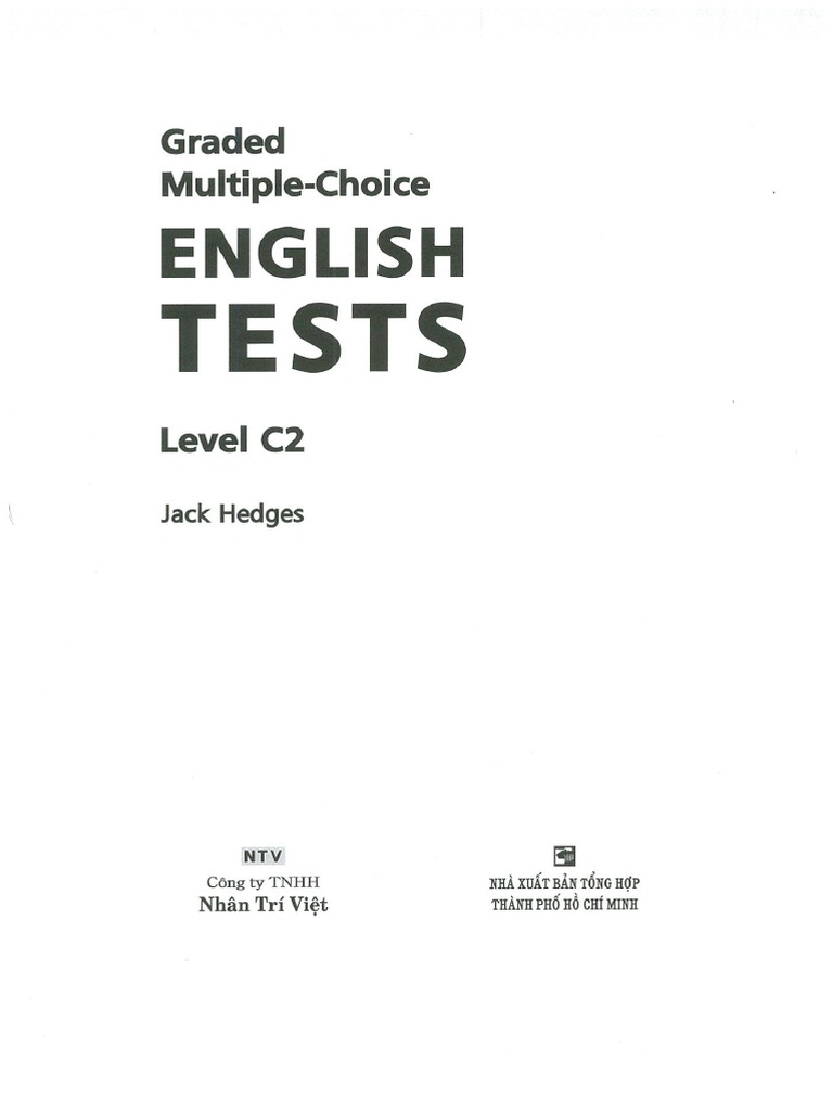 Graded Multiple-Choice English Tests Level C2 | PDF