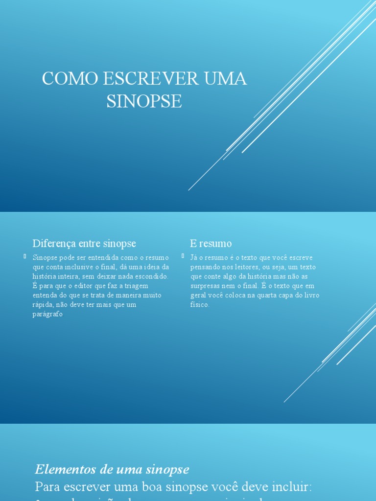 Como Escrever uma Sinopse Eficaz | PDF | Livros