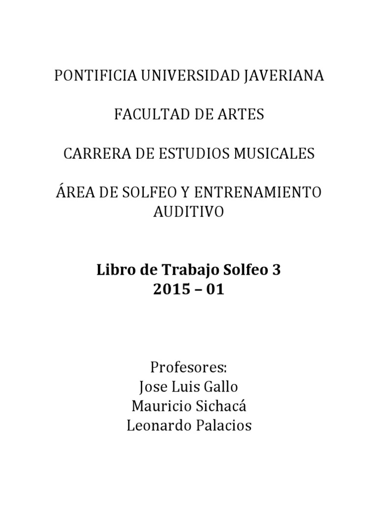 Libro Solfeo 3 | PDF | Musicología | Composiciones Musicales