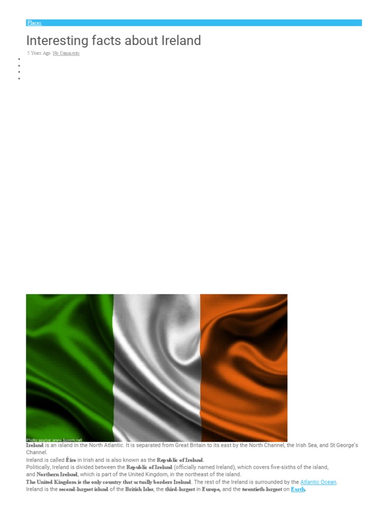 Interesting Facts About Ireland | PDF | Ireland | Republic Of Ireland