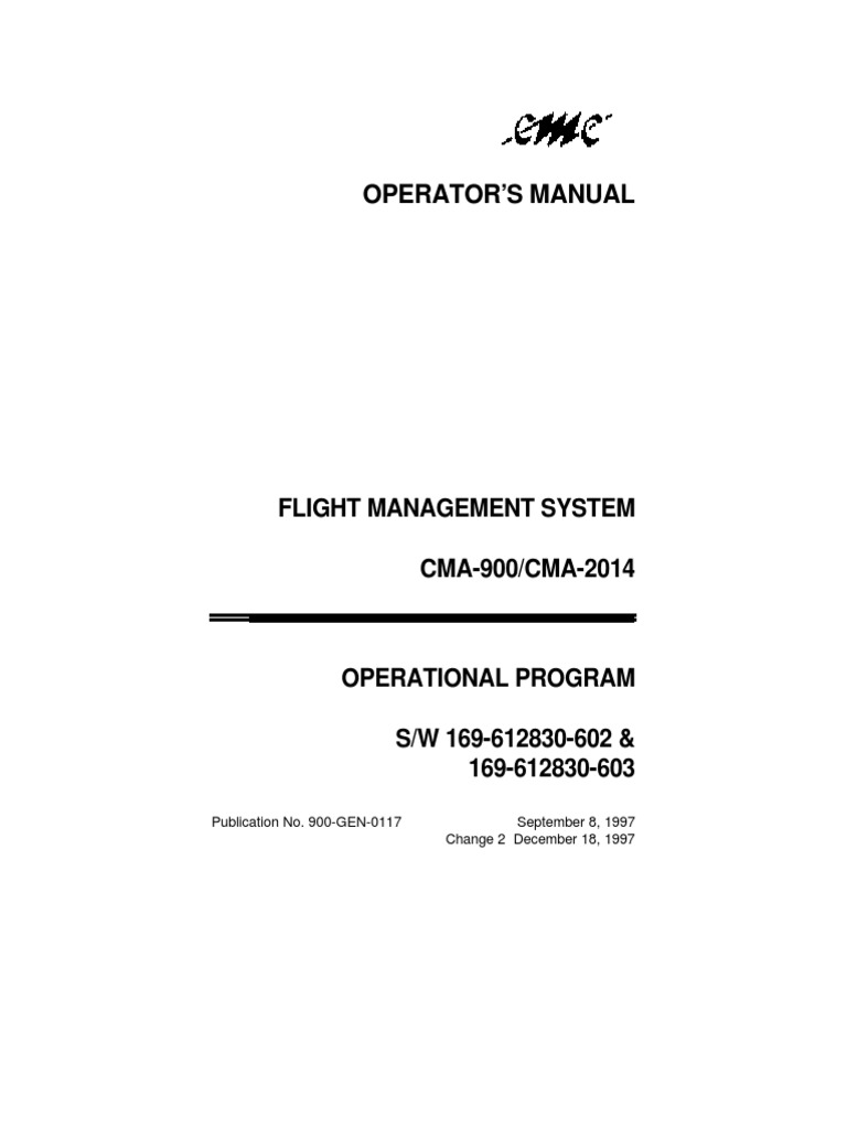 FMS CMA-900 924-990450-200 Operator's Manual | PDF | Global Positioning ...