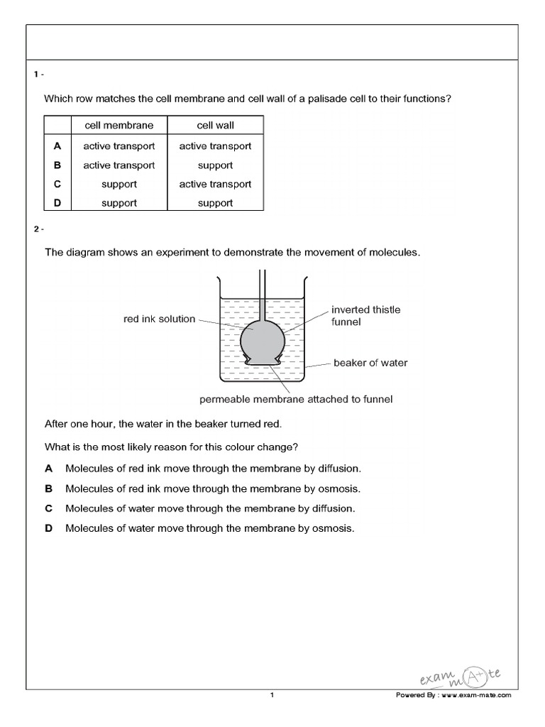 Cambridge IGCSE Science Test Papers