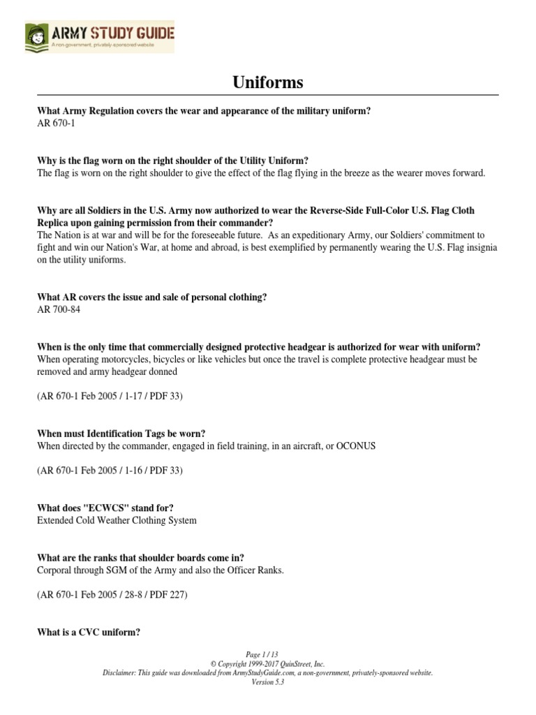 Army Study Guide PT 3 | PDF