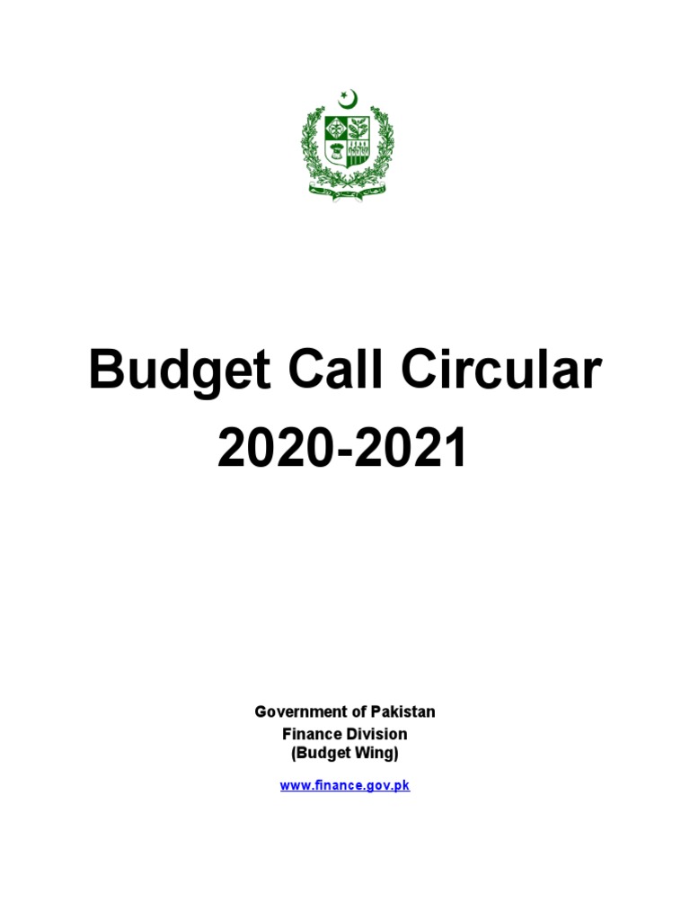 Budget Call Circular 2020 21 | PDF