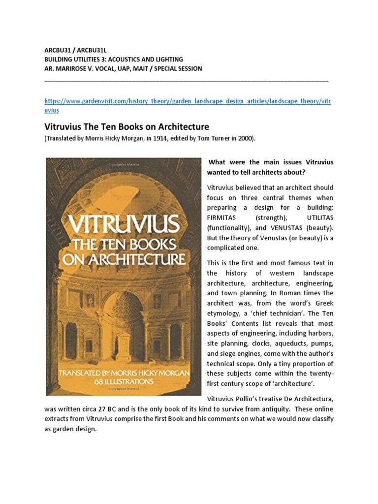Vitruvius The Ten Books On Architecture | PDF | Nature
