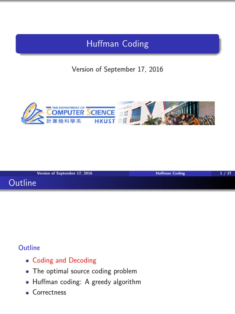 Huffman Coding Version Of September 17 2016 Pdf Code Notation