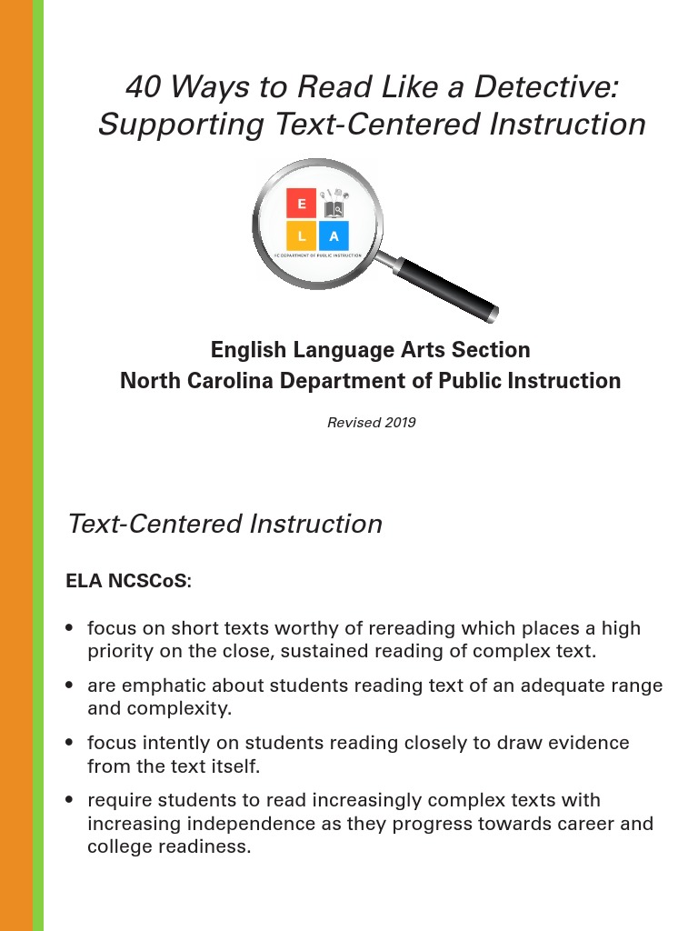 40 Ways To Read Like A Detective | PDF | Reading Comprehension | Question