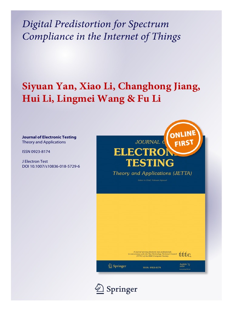 Digital Predistortion For Spectrum Compliance in The Internet of Things ...