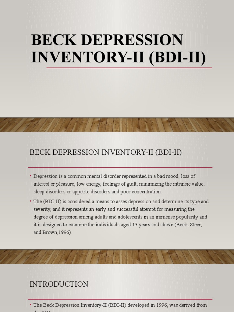 Beck Depression Inventory-II (BDI-II) | PDF | Self-Improvement ...