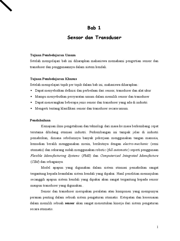 Macam-Macam Sensor Dan Tranduser | PDF
