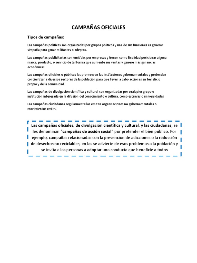 Tipos de Campaña | PDF