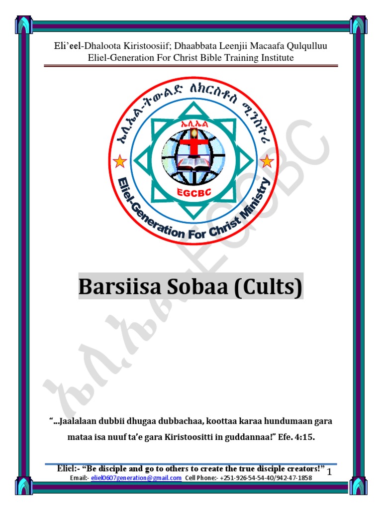 Barsiisa Sobaa (Cults) | PDF | Religious Belief And Doctrine ...