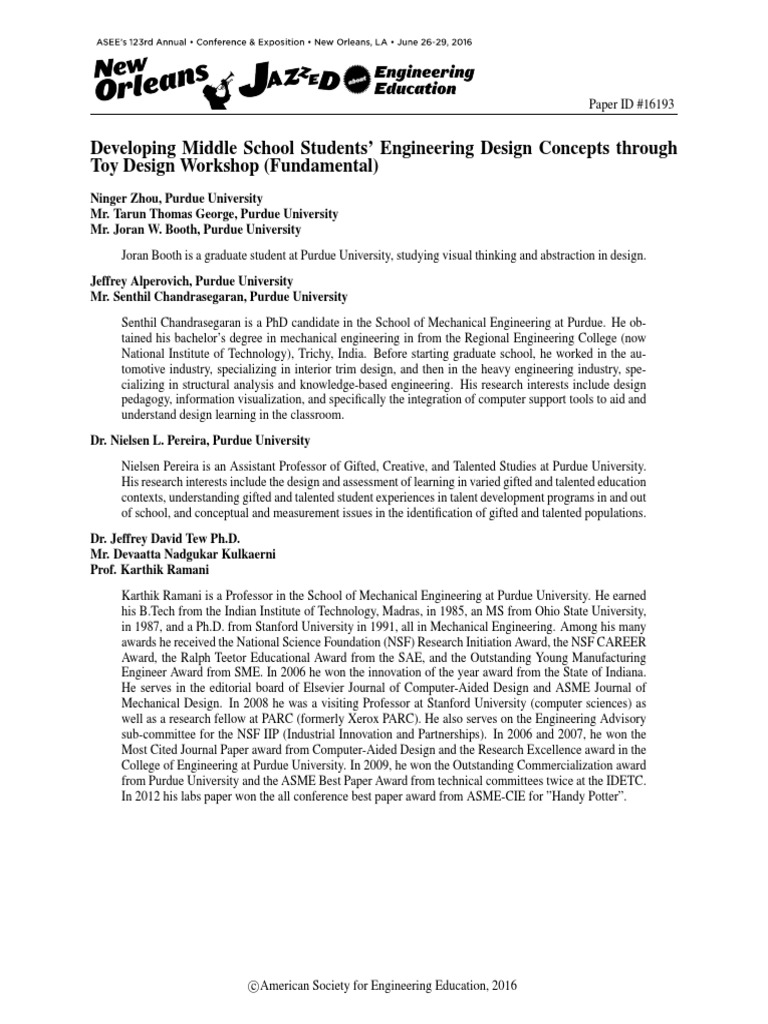 Enhancing Middle School Engineering Design | PDF | Self Efficacy ...
