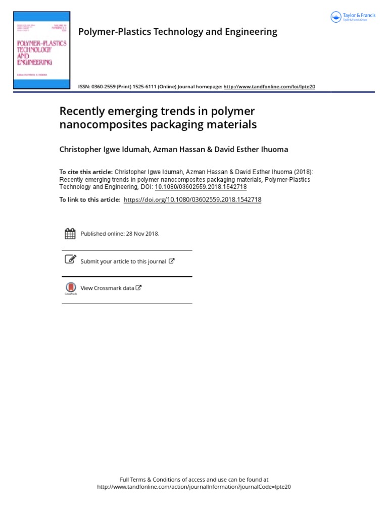 Recently Emerging Trends in Polymer | PDF | Nanocomposite | Polymers