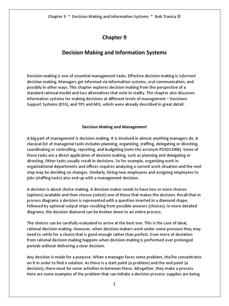 Ch9 DecisionMakingAndIS | PDF | Decision Making | Simulation