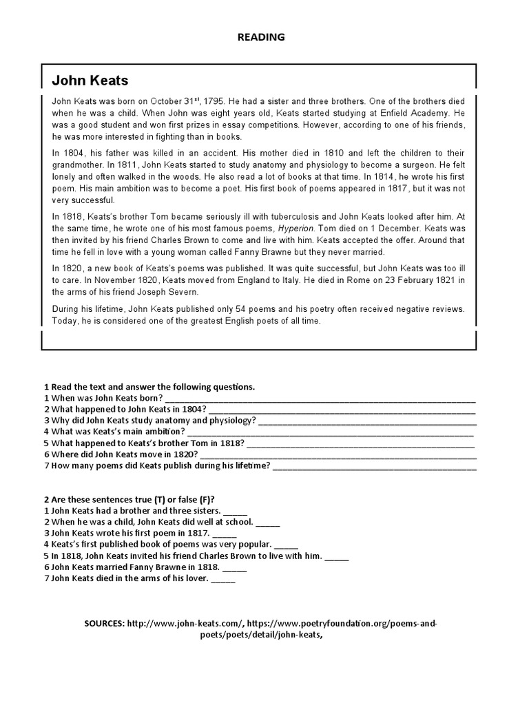 John Keats: Life and Poetry Overview | PDF | John Keats | Poetry