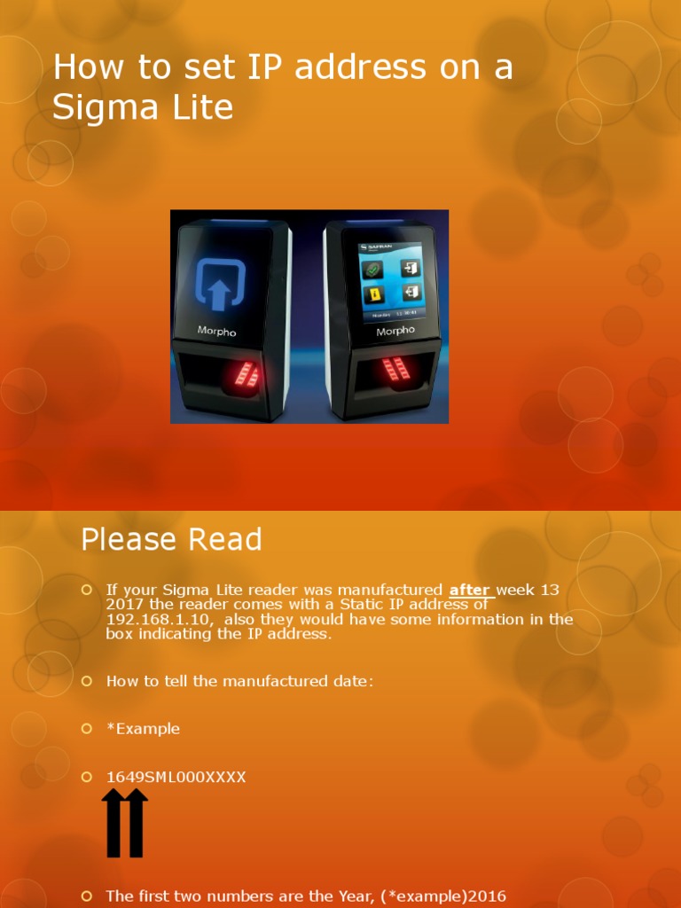 How To Set IP Address On Sigma | PDF