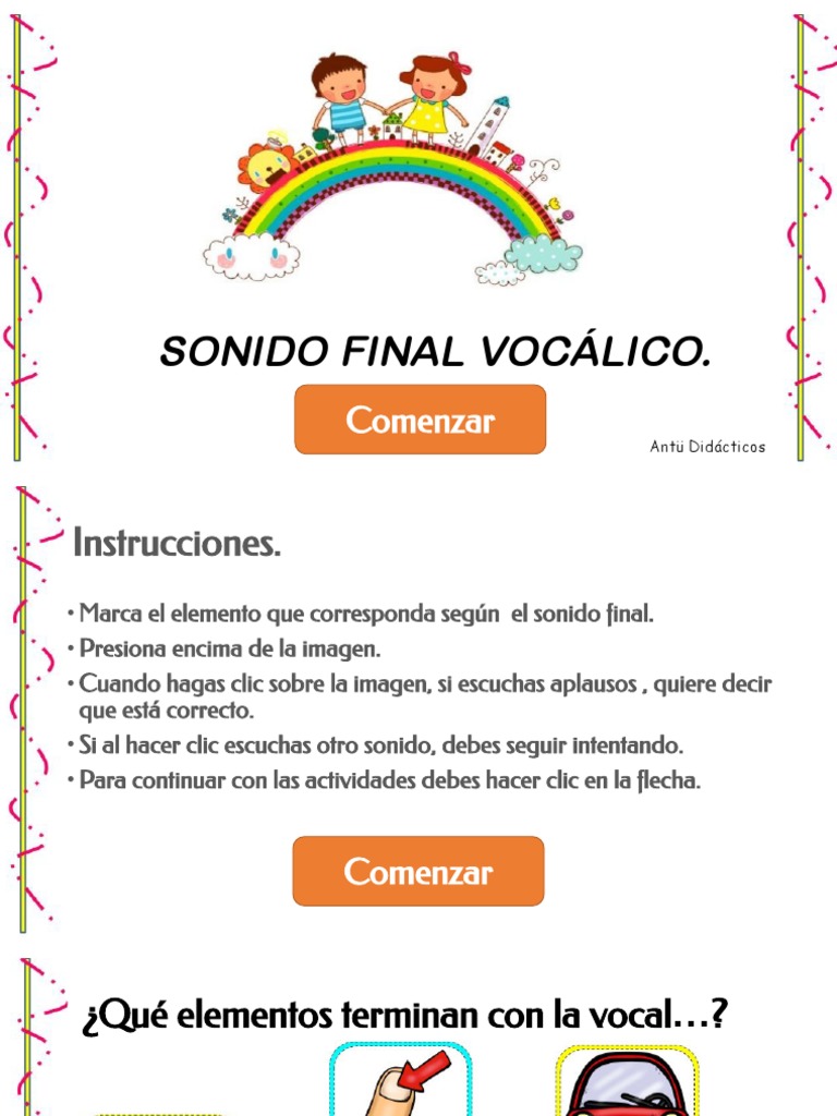 Sonido Final Vocalico | PDF | Artes del Lenguaje y Comunicación