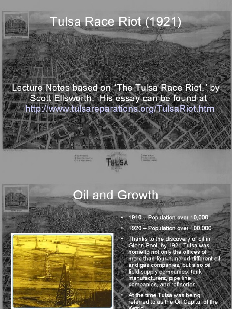 Tulsa Race Riot (1921) : Lecture Notes Based On "The Tulsa Race Riot ...