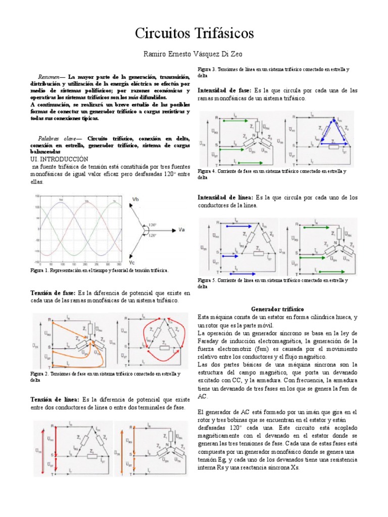 Circuitos Trifasicos | PDF | Generador eléctrico | Corriente alterna