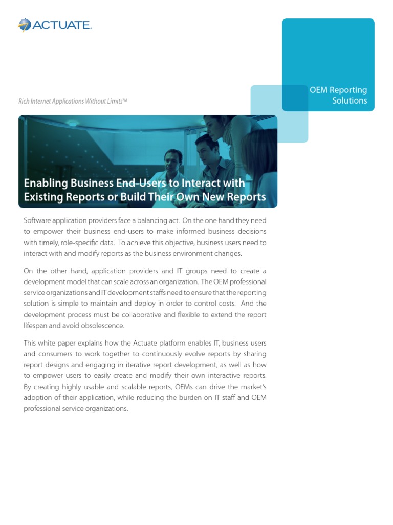 Actuate WP - OEM - EnablingEndUsersFINAL | PDF | Web Application ...