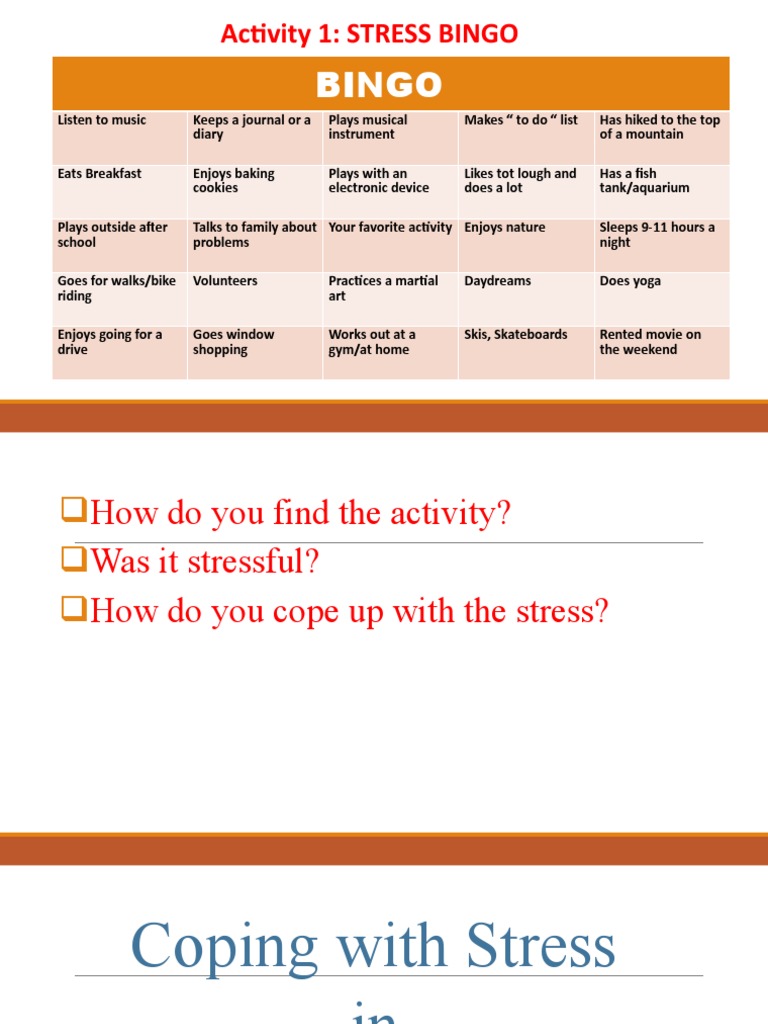 Stress Management Activities for Teens | PDF | Anxiety | Positive ...