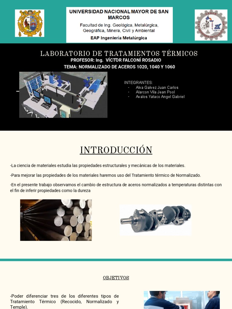 Normalizado de Aceros 1020, 1040 y 1060 | PDF | Tratamiento a base de ...