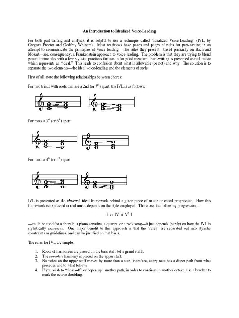 An Introduction To Idealized Voice-Leading | PDF | Chord (Music ...