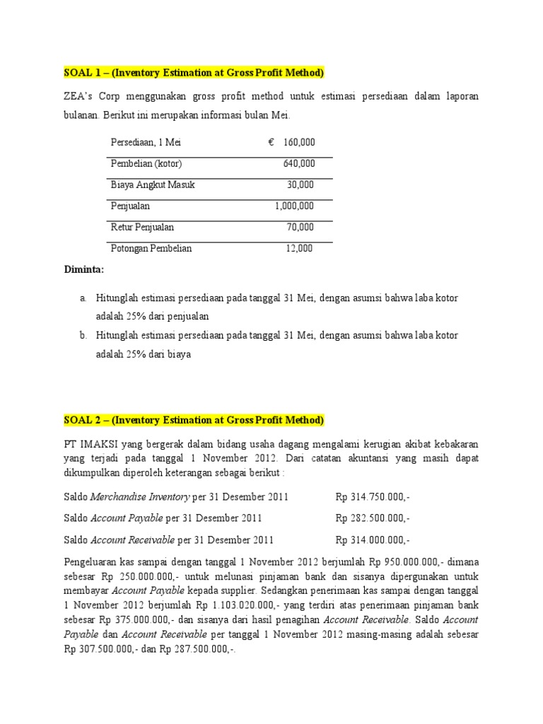 Latihan Inventory | PDF | Pengelolaan Keuangan & Uang