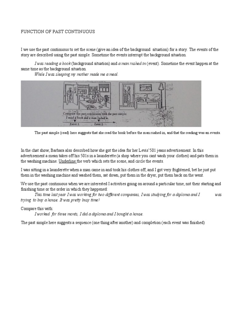 Function of Past Continuous | PDF | Adjective | Clause