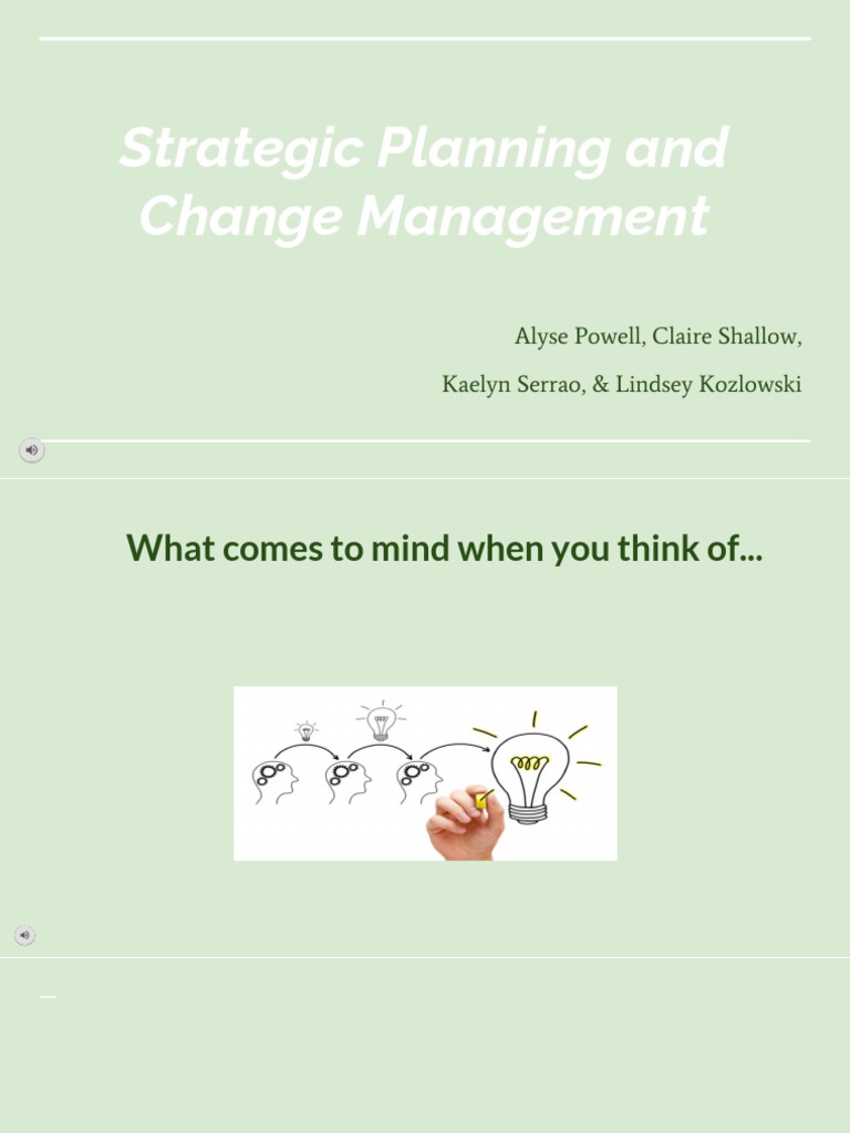 Strategic Planning and Change Management | PDF | Strategic Planning ...