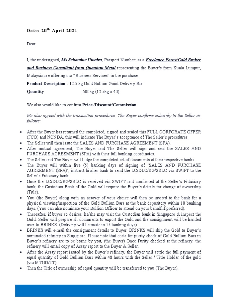 Cover Letter Gold Bar | PDF | Gold As An Investment | Bullion