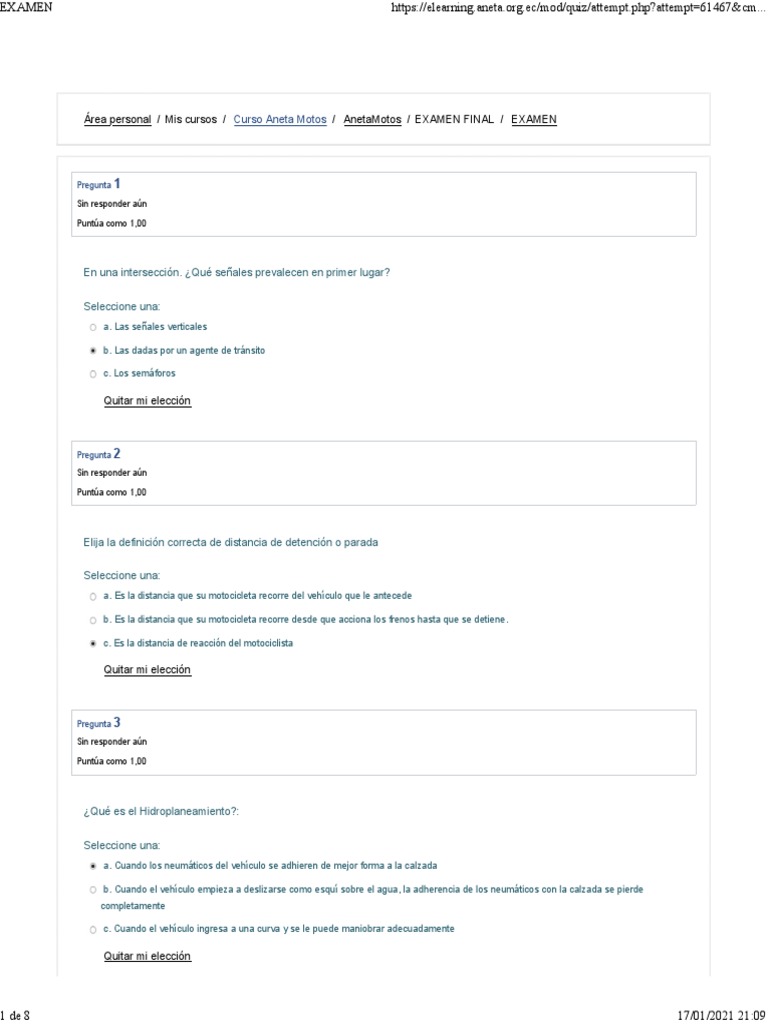 EXAMEN | PDF | Motocicleta | Transporte