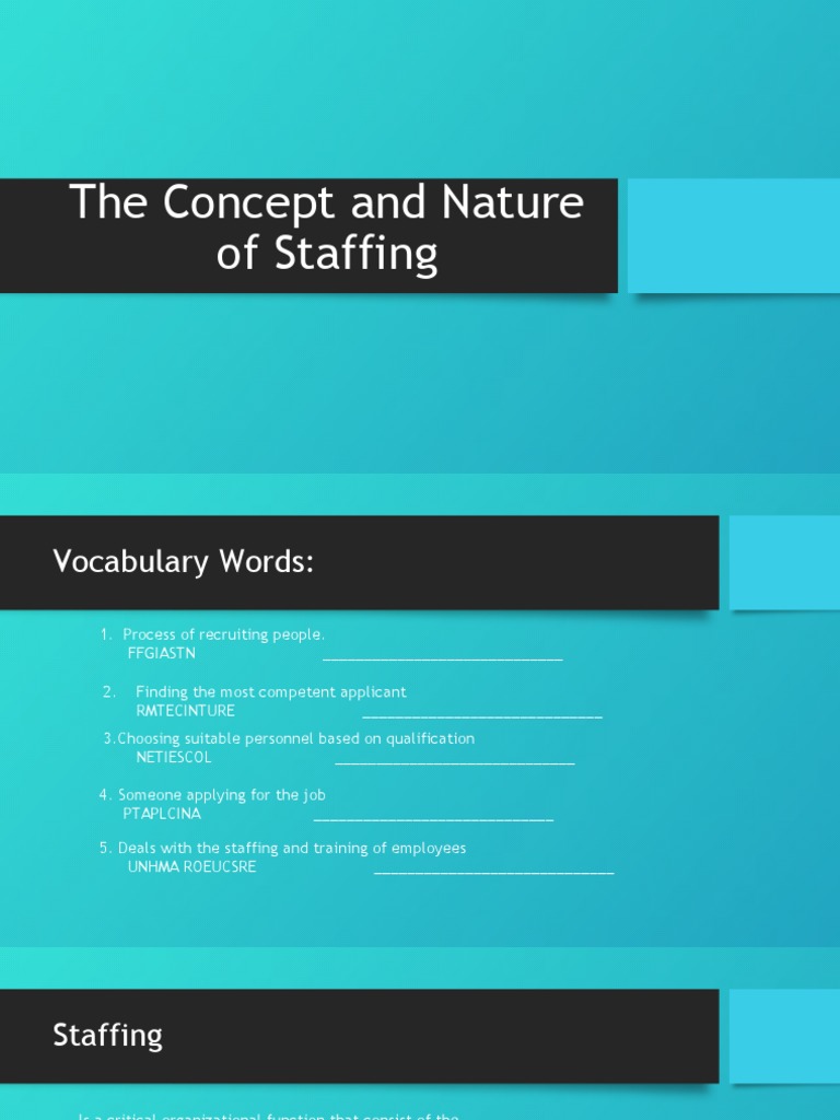 Understanding the Nature of Staffing | PDF | Human Resources | Human ...