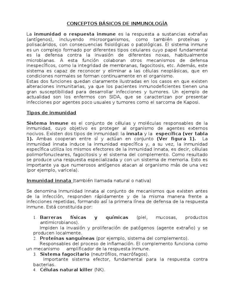 Conceptos Básicos de Inmunología | PDF | Sistema inmune | Anticuerpo