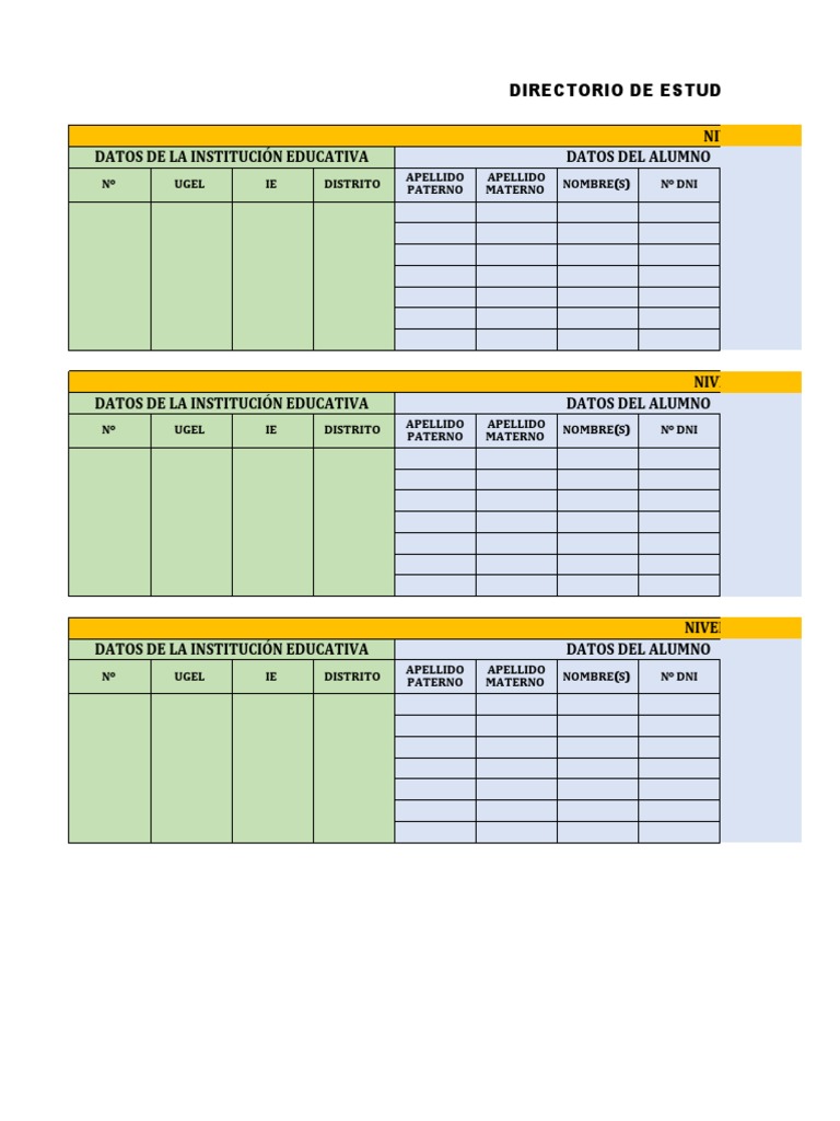 Formato de Directorio Escolar | PDF | Derecho