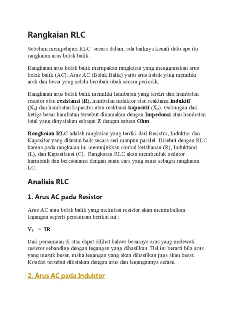 Rangkaian RLC | PDF